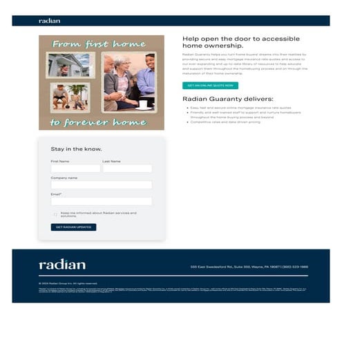 Radian supports home buyers from their First home to forever home.pdf