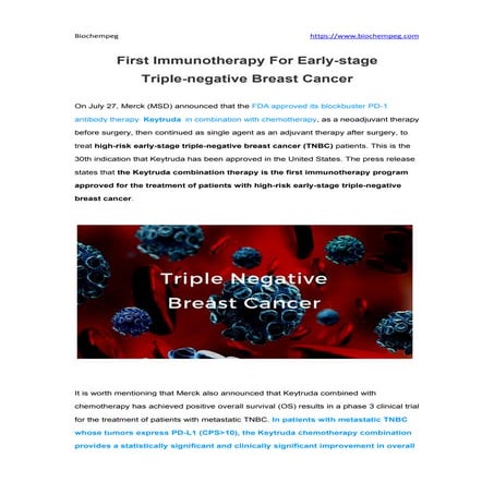 First immunotherapy for early stage triple-negative breast cancer | PDF
