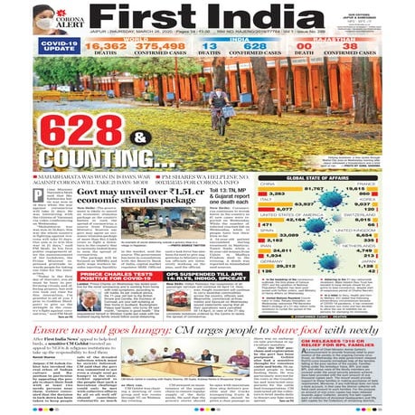 First india rajasthan english news paper today 26 march 2020 edition | PDF