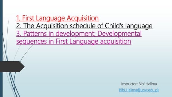 Stages of child language acquisition. | PPTX