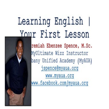 First lesson (English as a Second Language) | PPT