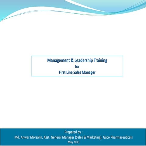 First line sales managers' training | PPTX