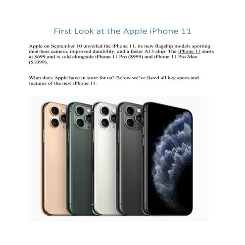 First look at the apple iphone 11 | PDF