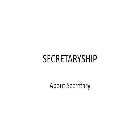 Firstmeeting secretary | PPT