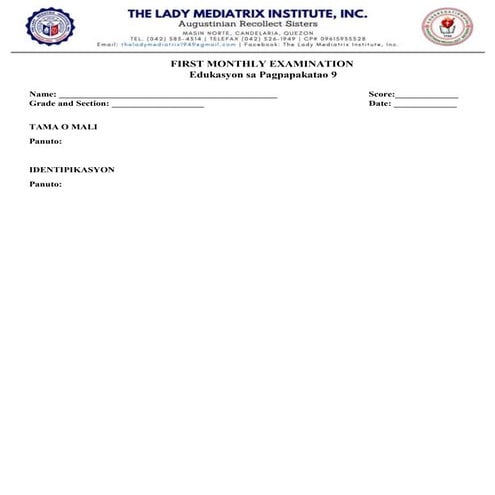 First Monthly Examination in ESP 9.docx