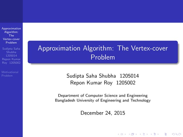 2 Approximation Vertex Cover Ppt 5530