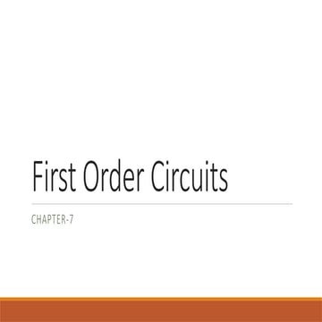 First Order Circuits and second order circuits RELATED TO ELECTRICAL ...