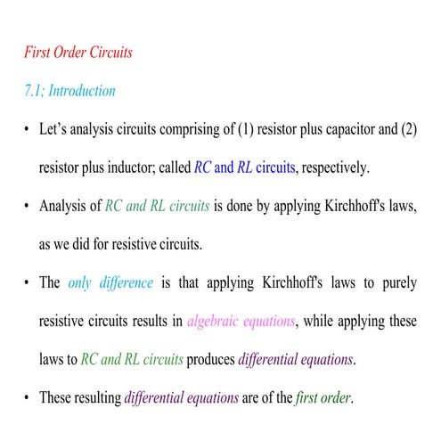 First order circuits linear circuit analysis | PDF