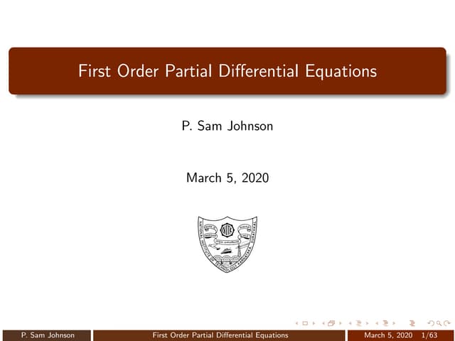 First Order Partial Differential Equations Pdf