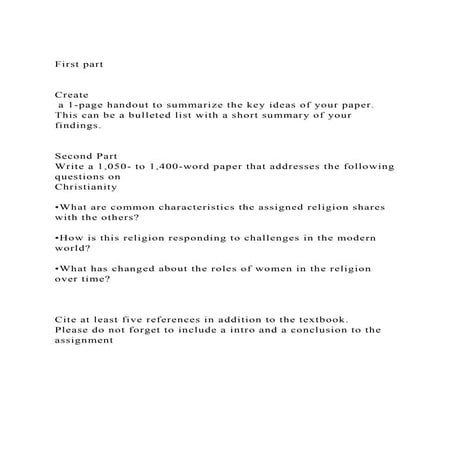 First partCreate a 1-page handout to summarize the key ide.docx