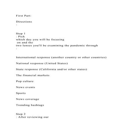 Coherent and comprehensive report in differing viewpoints on an issue ...