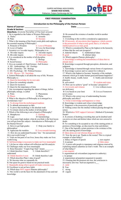 1st quarter exam | DOCX