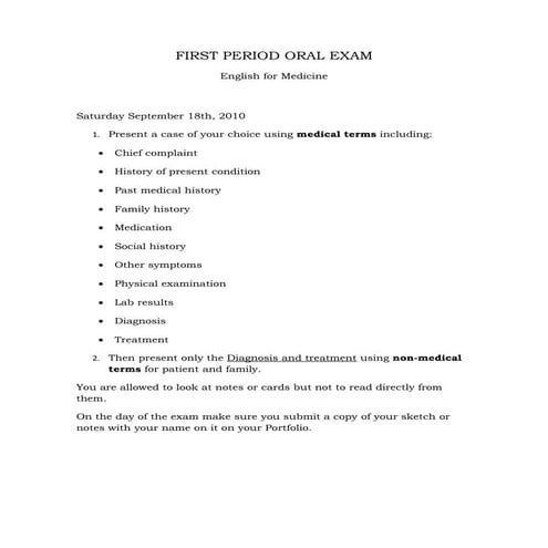 First period oral exam | DOC