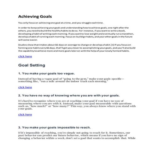 How to target and achieve your goal | PDF