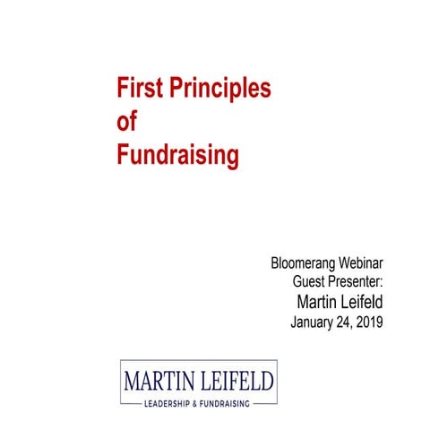 First Principles of Fundraising | PDF