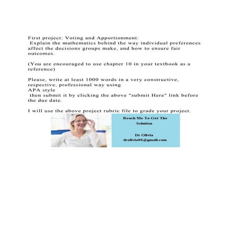 First project Voting and Apportionment Explain the mathemati.docx ...