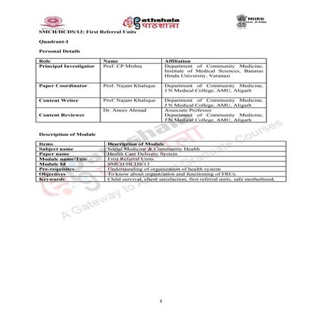 First referral units | PDF