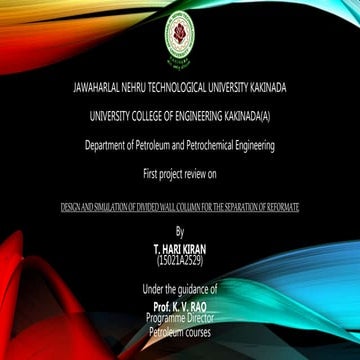 Design and Simulation of Divided Wall Column | PPTX