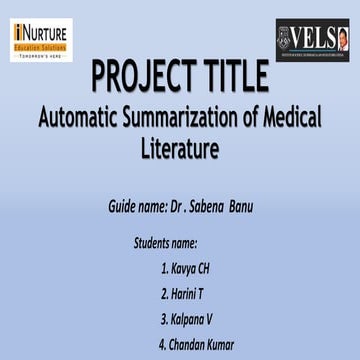 Automatic summarization of the medical literature | PPTX