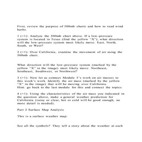 First, review the purpose of 500mb charts and how to read wind | DOCX | Weather | Science
