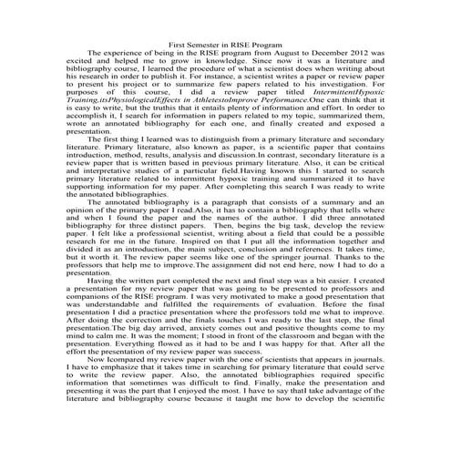 Reflection of second semester rise | DOCX