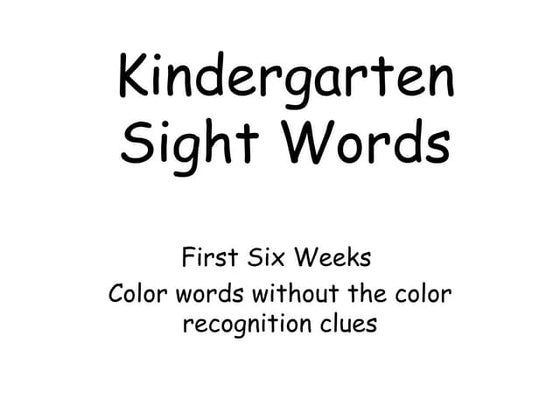 1st six weeks Sight Words | PPTX