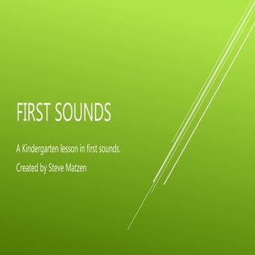First sounds lesson for Kindergarten students | PPTX