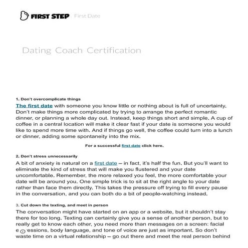 First step Dating | PDF