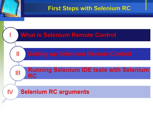 First Steps With Selenium Rc Ppt Free Download
