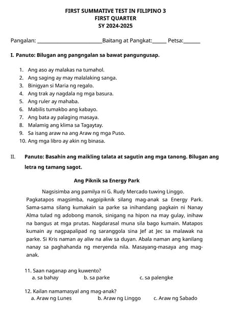 FIRST SUMMATIVE TEST IN MAPEH ARTS 3.docx