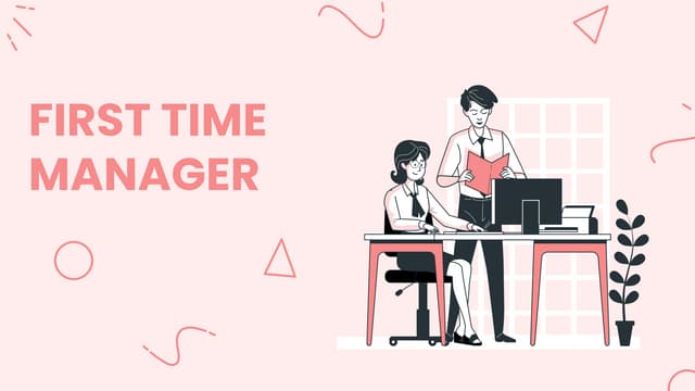 First Time Manager Training Program | PDF