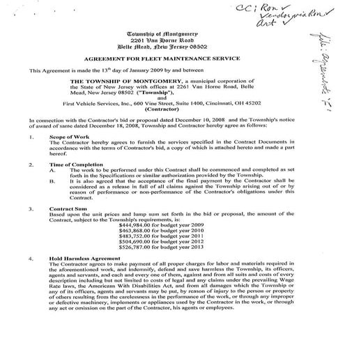 First vehicle services agreement | PDF