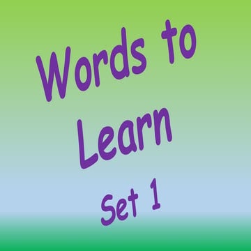 First words to learn set 1 | PPTX