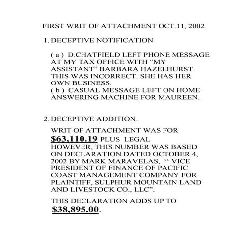 First writ of attachment oct11 2002 | PDF