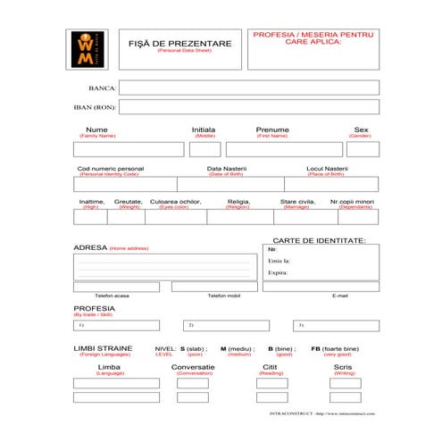 Fisa de prezentare | PDF