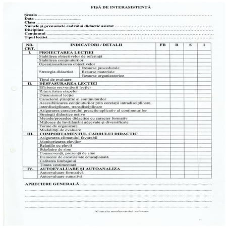Fisa interasistenta | PDF