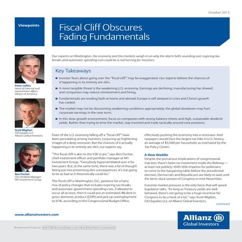 Fiscal Cliff Obscures Fading Fundamentals | PDF