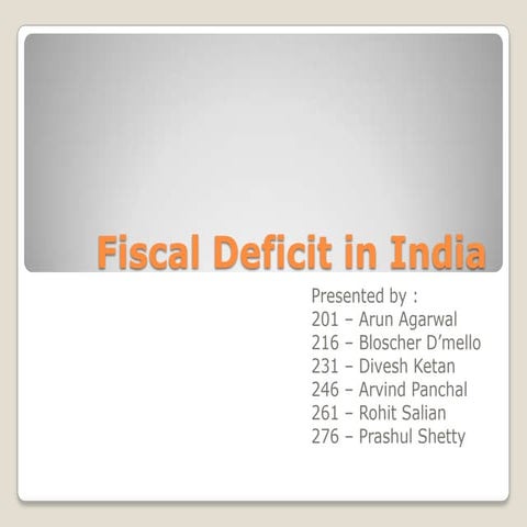 Fiscal deficit in india | PPT