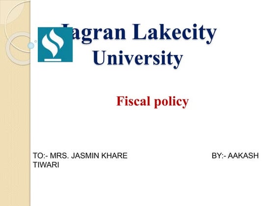 Indian Fiscal policy | PPTX | Business Accounting & Finance | Business