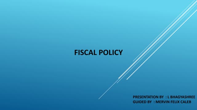 Fiscal policy | PPTX