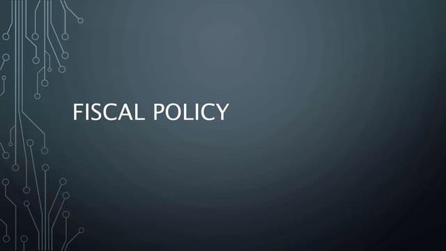 Fiscal policy | PPTX
