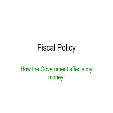 Unit 5 fiscal and monetary policy | PPTX
