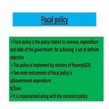 Fiscal policy and its types | PPTX