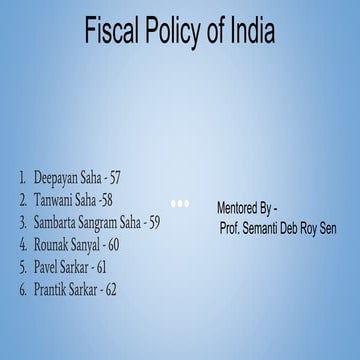 Fiscal policy of india | PPTX