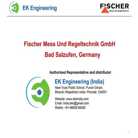 Fischer Mess Und-Regeltechnik Product catalogue - EK Engineering | PDF