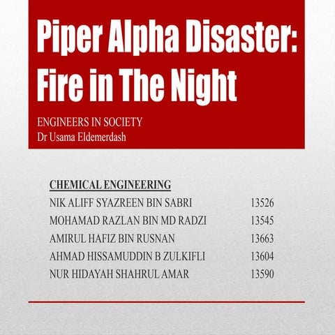 Fish bone diagram & 6 sigma for piper alpha accident | PPTX