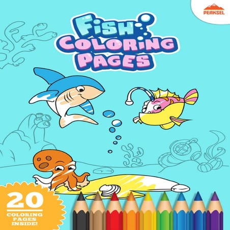 Fish Coloring Pages - Printable Coloring Book For Kids | PDF
