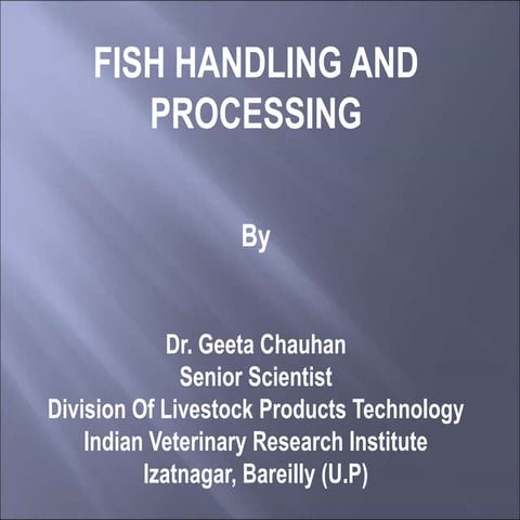 fish-processing-ppt.ppt | Fish and Aquariums | Pets
