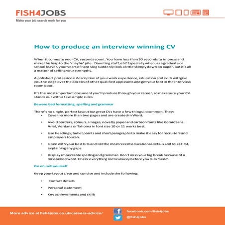 CV Example for 16-Year-Olds: Get Noticed by Employers! | PDF