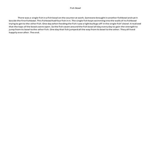 Fish bowl story | DOCX